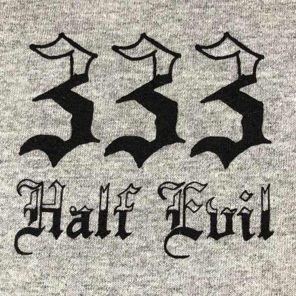 Half Evil | Shirts | Half Evil 333 Old English Font Logo T Shirt Gray ...